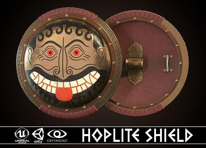3D model Hoplite Shield Face VR / AR / low-poly | CGTrader