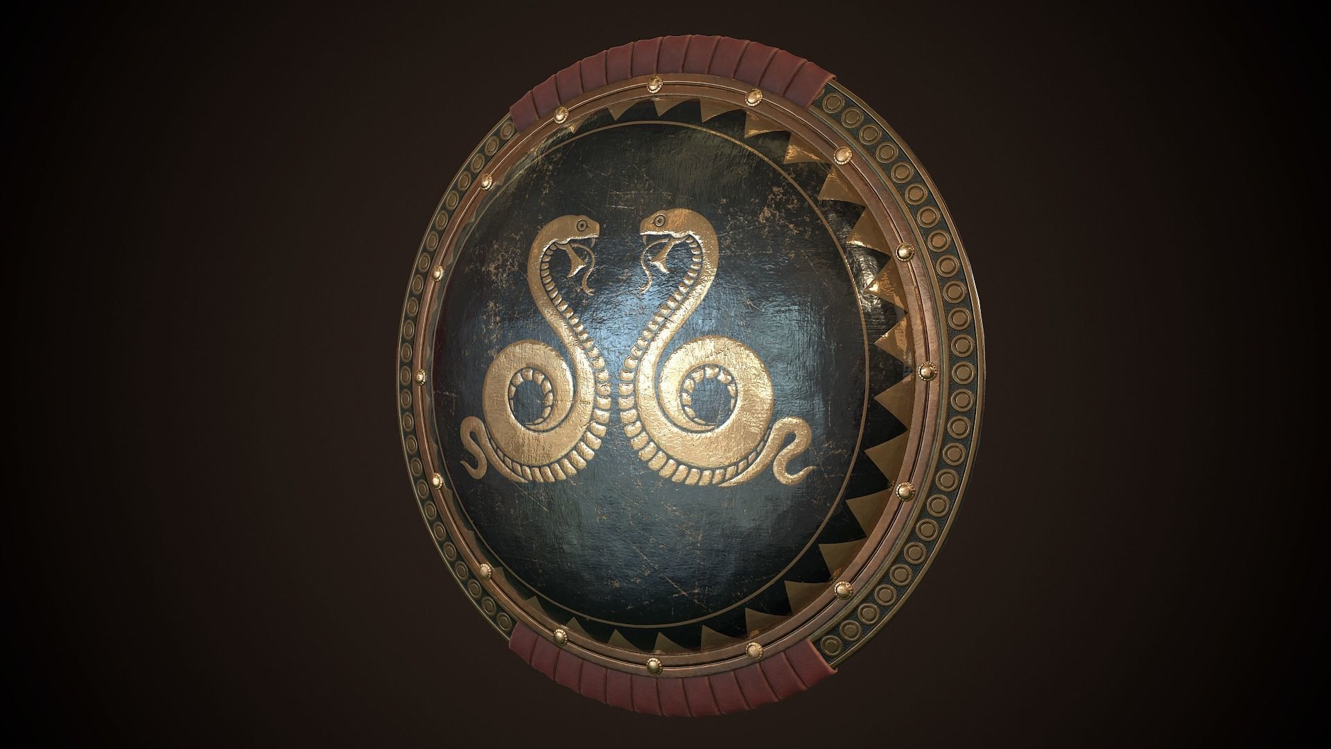 3D model Hoplite Shield Snakes VR / AR / low-poly | CGTrader