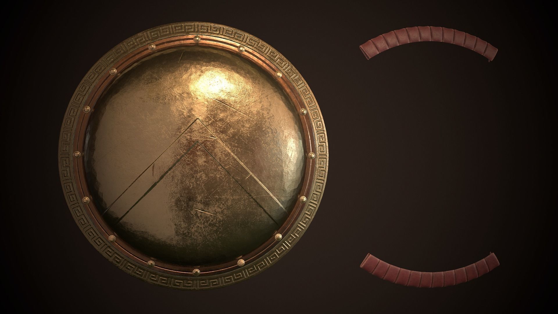 3D model Hoplite Shield Sparta VR / AR / low-poly | CGTrader