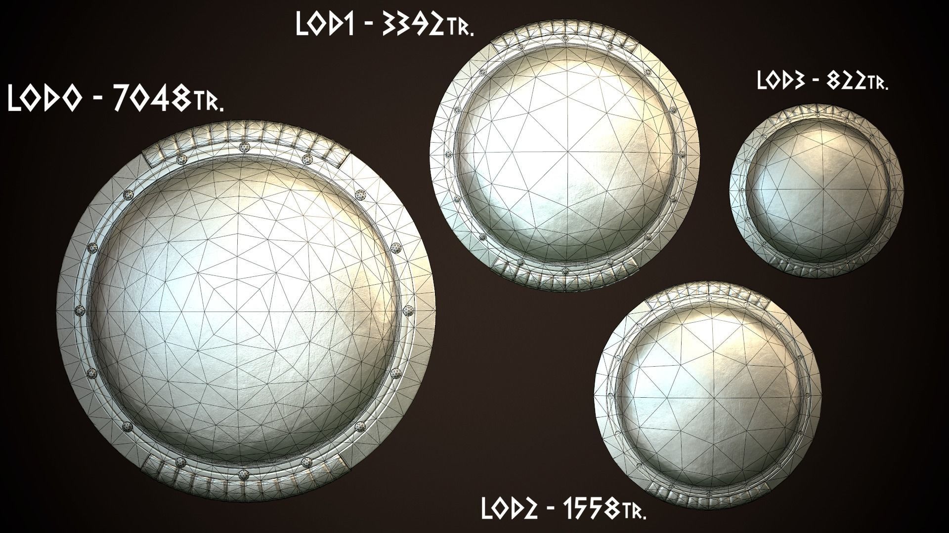 3D model Hoplite Shield Triskelion VR / AR / low-poly | CGTrader