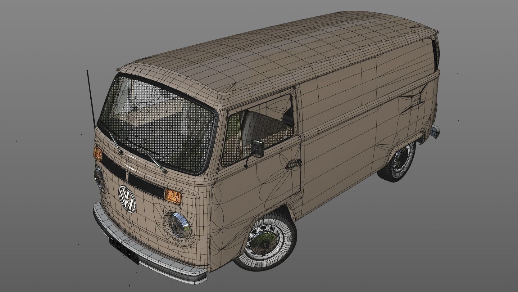 VOLKSWAGEN T2 CARGO VAN 1974 3D model | CGTrader