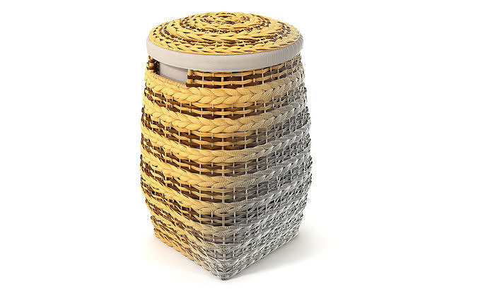 basket Wicker Hamper Natural 3D model | CGTrader