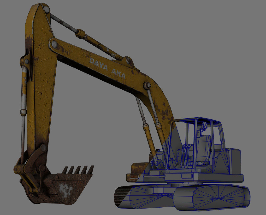 3D model Rusty Digger VR / AR / low-poly | CGTrader