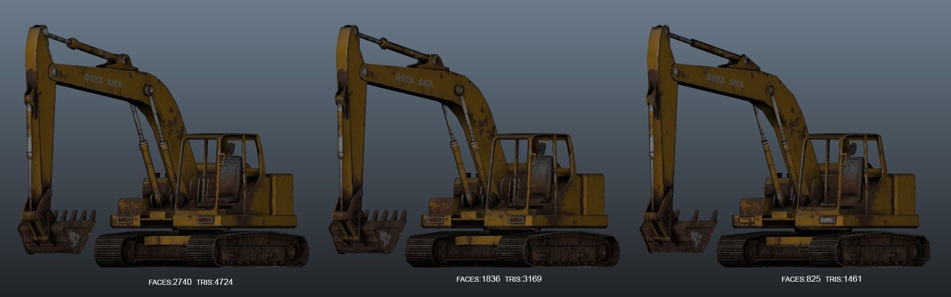 3D model Rusty Digger VR / AR / low-poly | CGTrader