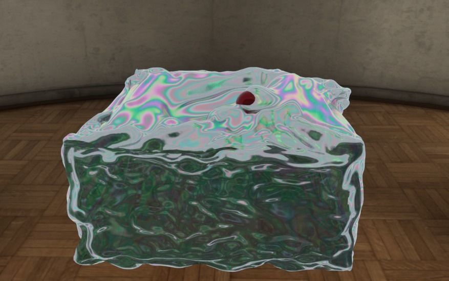 Octane C4D Iridescent Glass Textured Liquid Dynamic Cube free 3D model animated | CGTrader