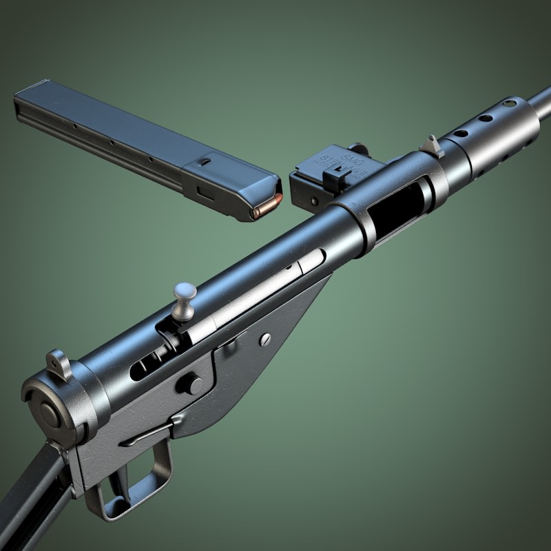 Sten Mark II submachine gun 3D model | CGTrader
