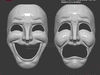 Comedy and Tragedy Theater Mask Set Costume Halloween 3D model 3D ...