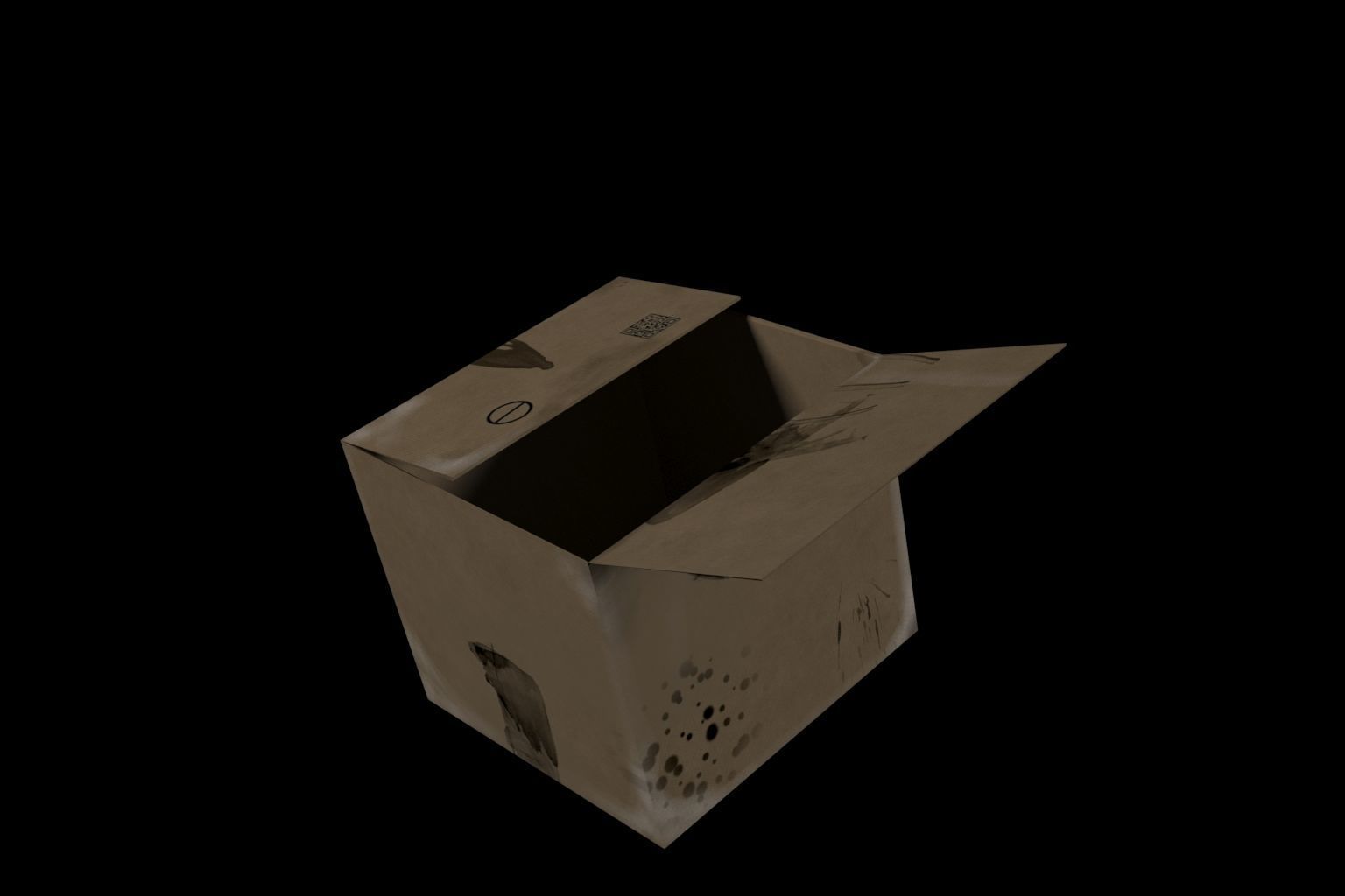 Dirty Cardboard Box free VR / AR / low-poly 3D model | CGTrader