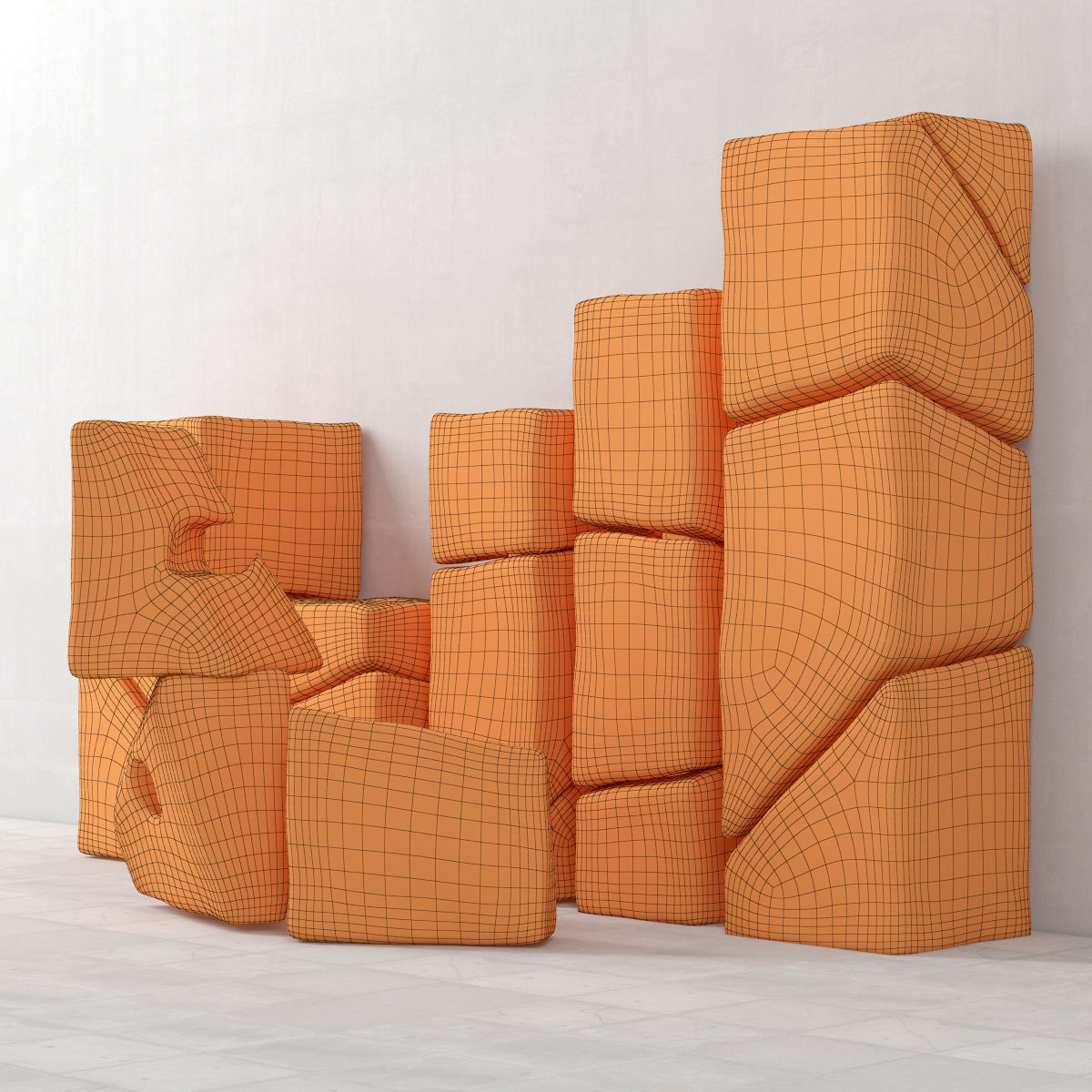 Stone cube light 3D model | CGTrader