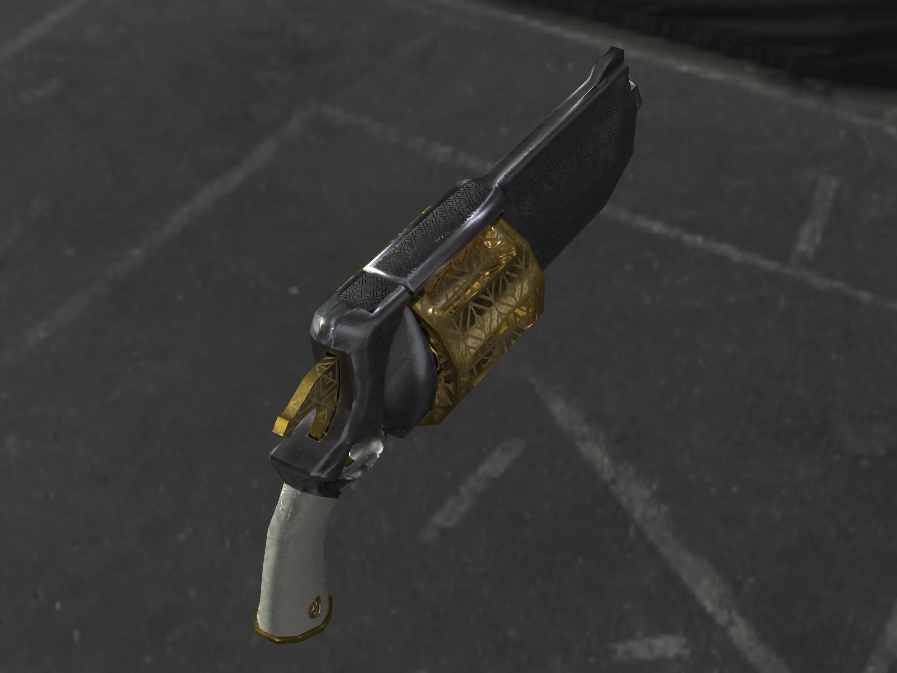 3D model Golden Revolver VR / AR / low-poly | CGTrader