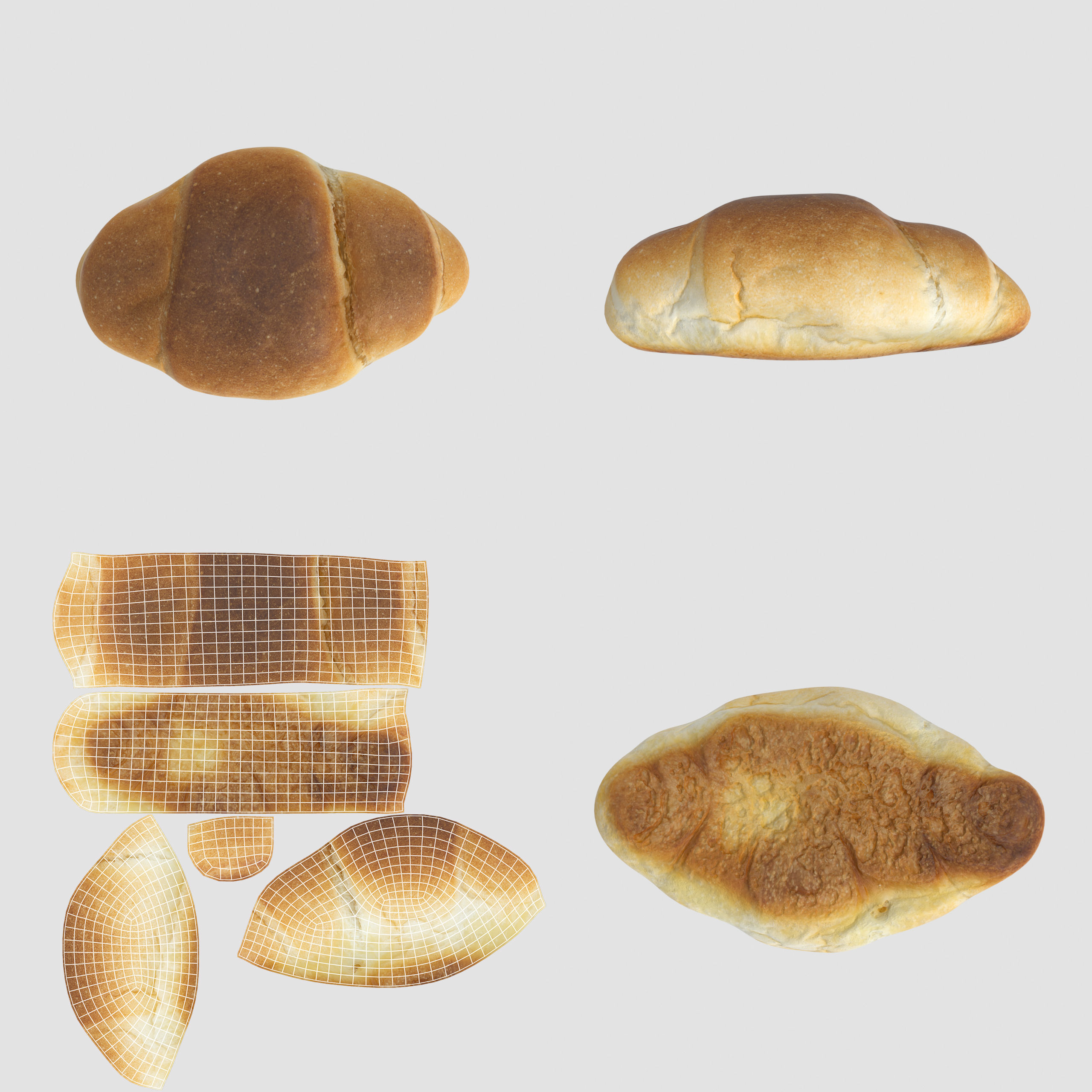 Bread Low-poly 3D model loaf of free VR / AR / low-poly 3D model | CGTrader