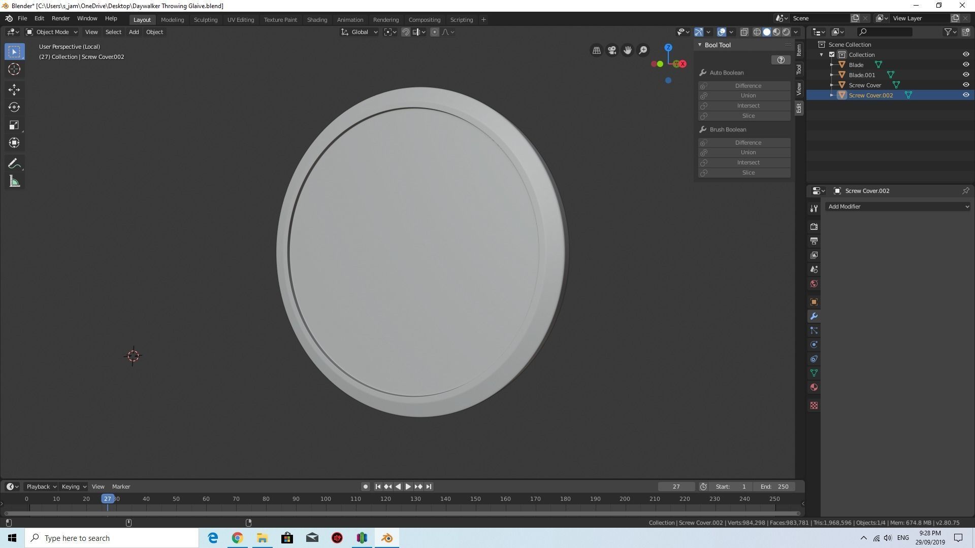 Blade the Daywalkers Throwing Glaive 3D model 3D printable | CGTrader