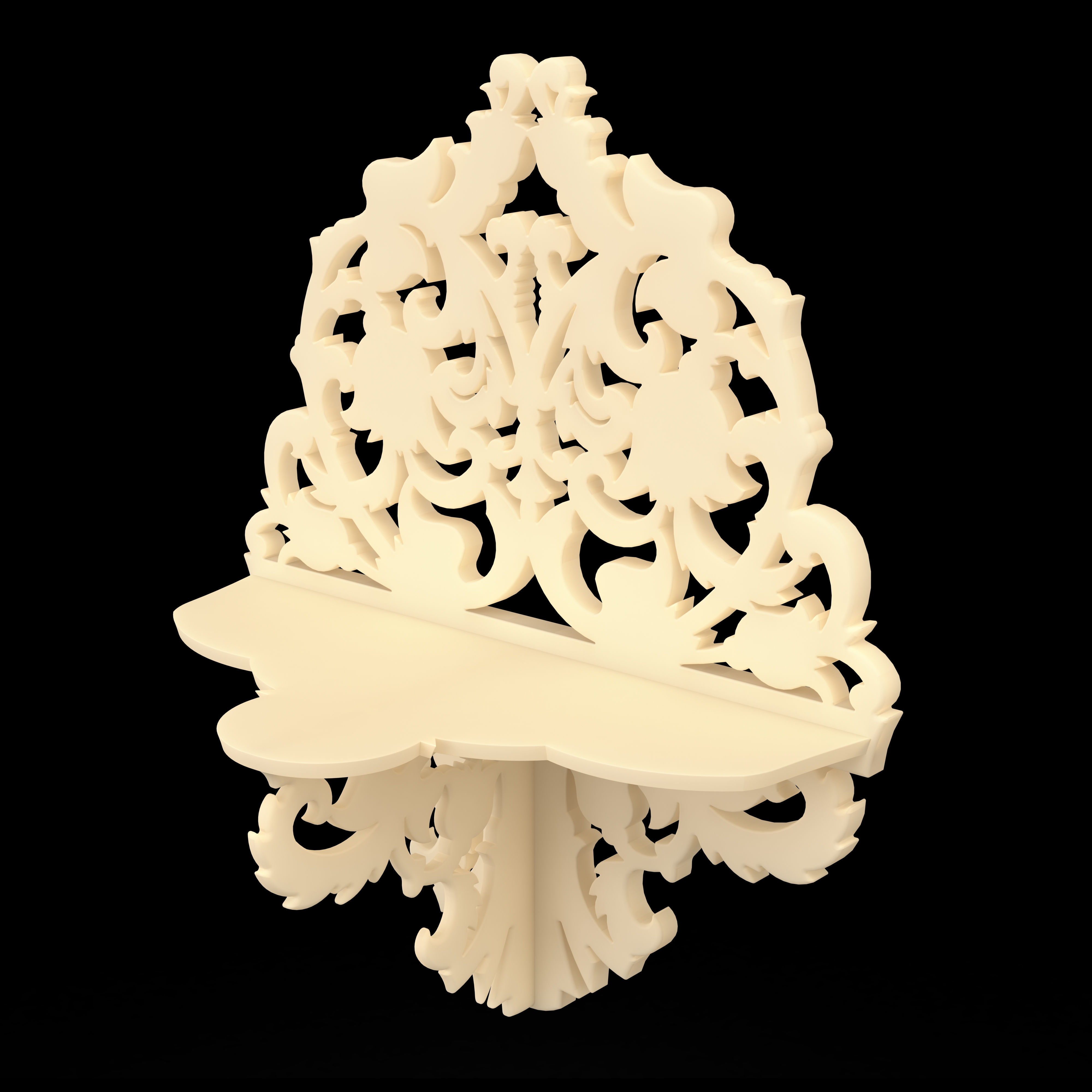 Carved wall shelf 3D model 3D printable | CGTrader