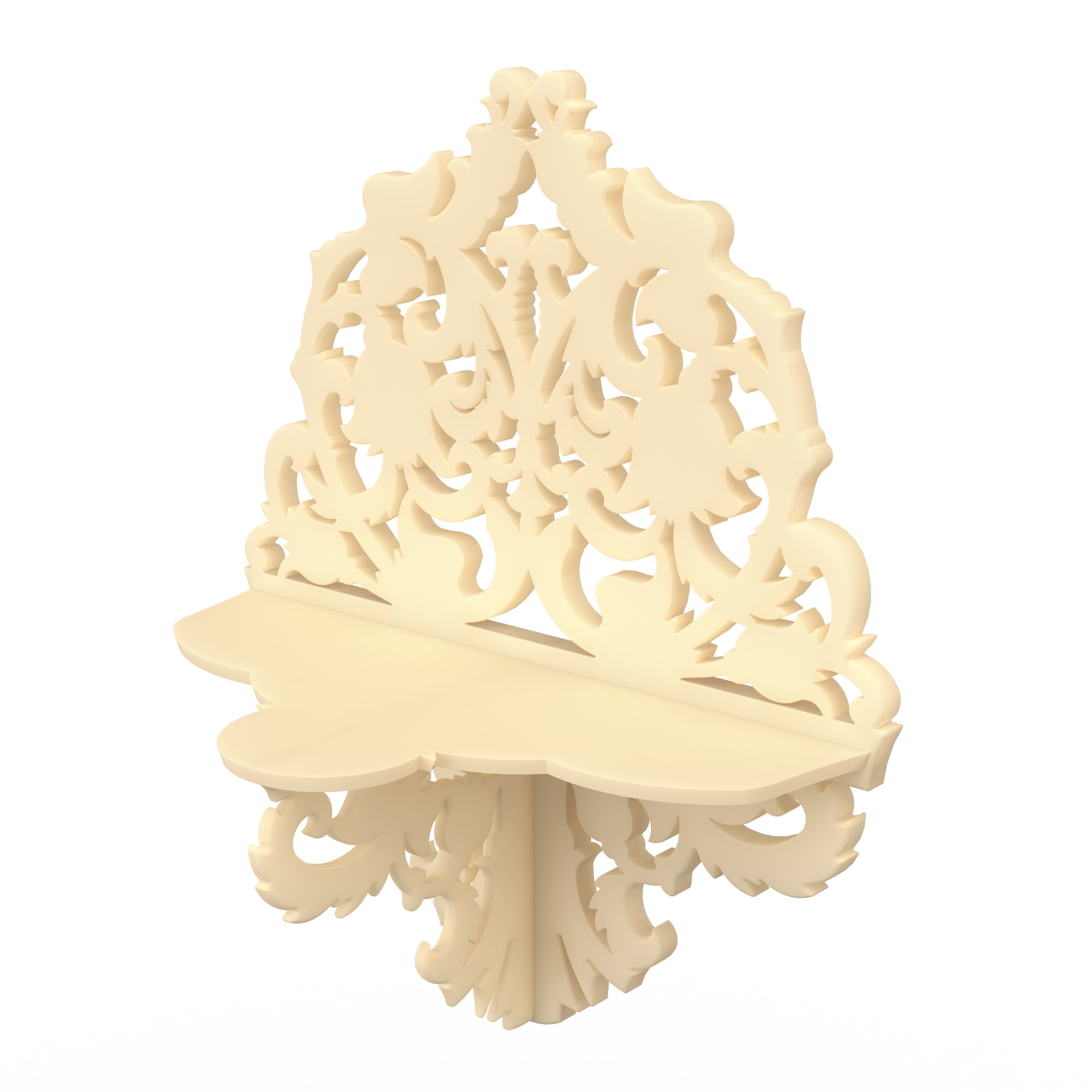 Carved wall shelf 3D model 3D printable | CGTrader