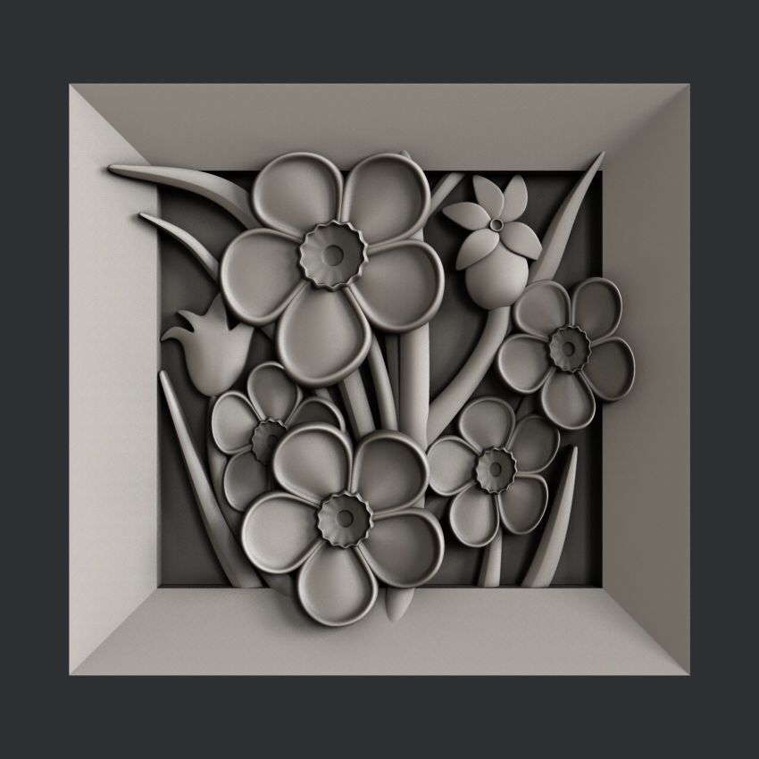 3d STL models for CNC router flower 3D model | CGTrader