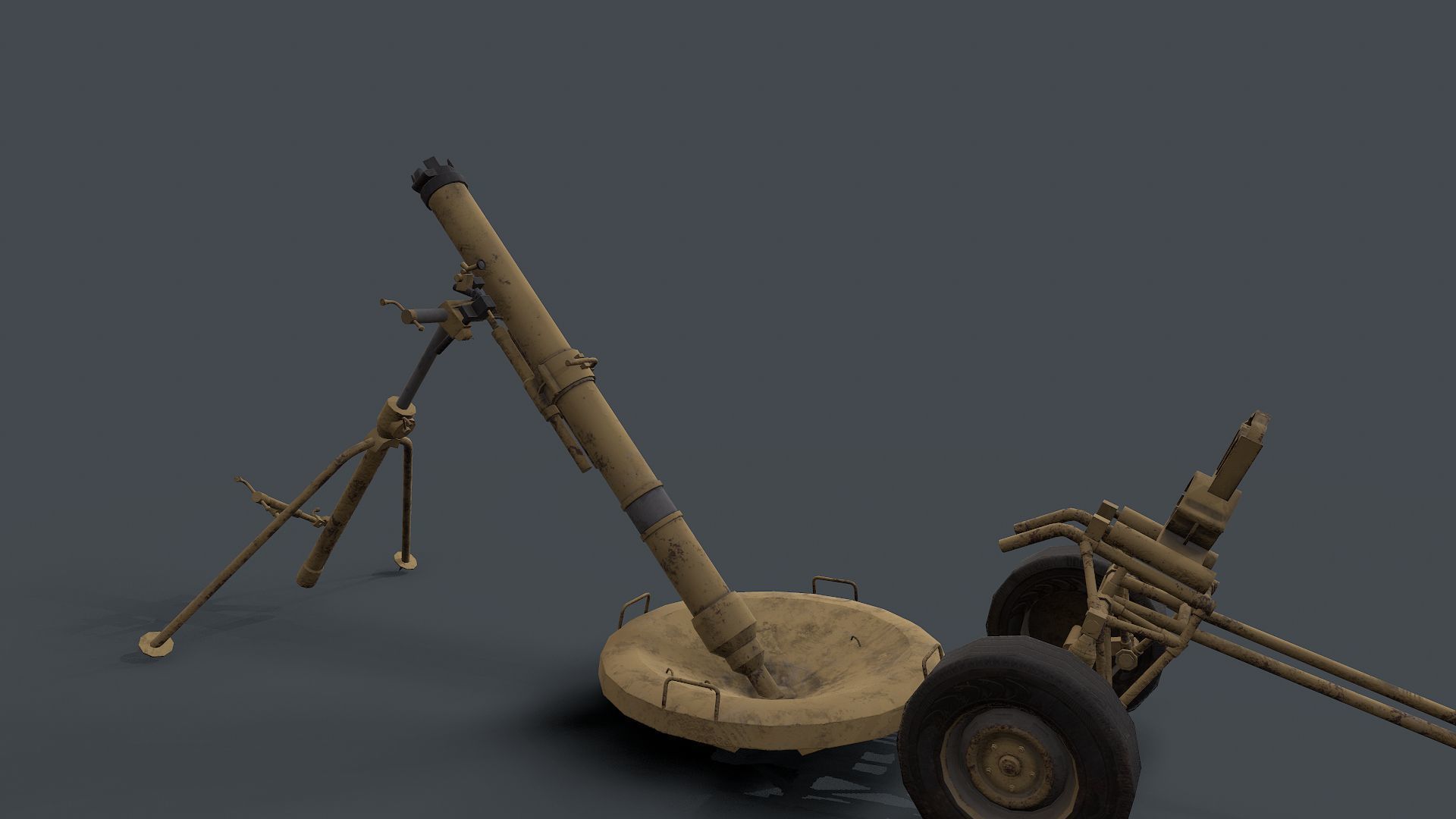 3D model 2S12 Sani 120mm Mortar VR / AR / low-poly | CGTrader
