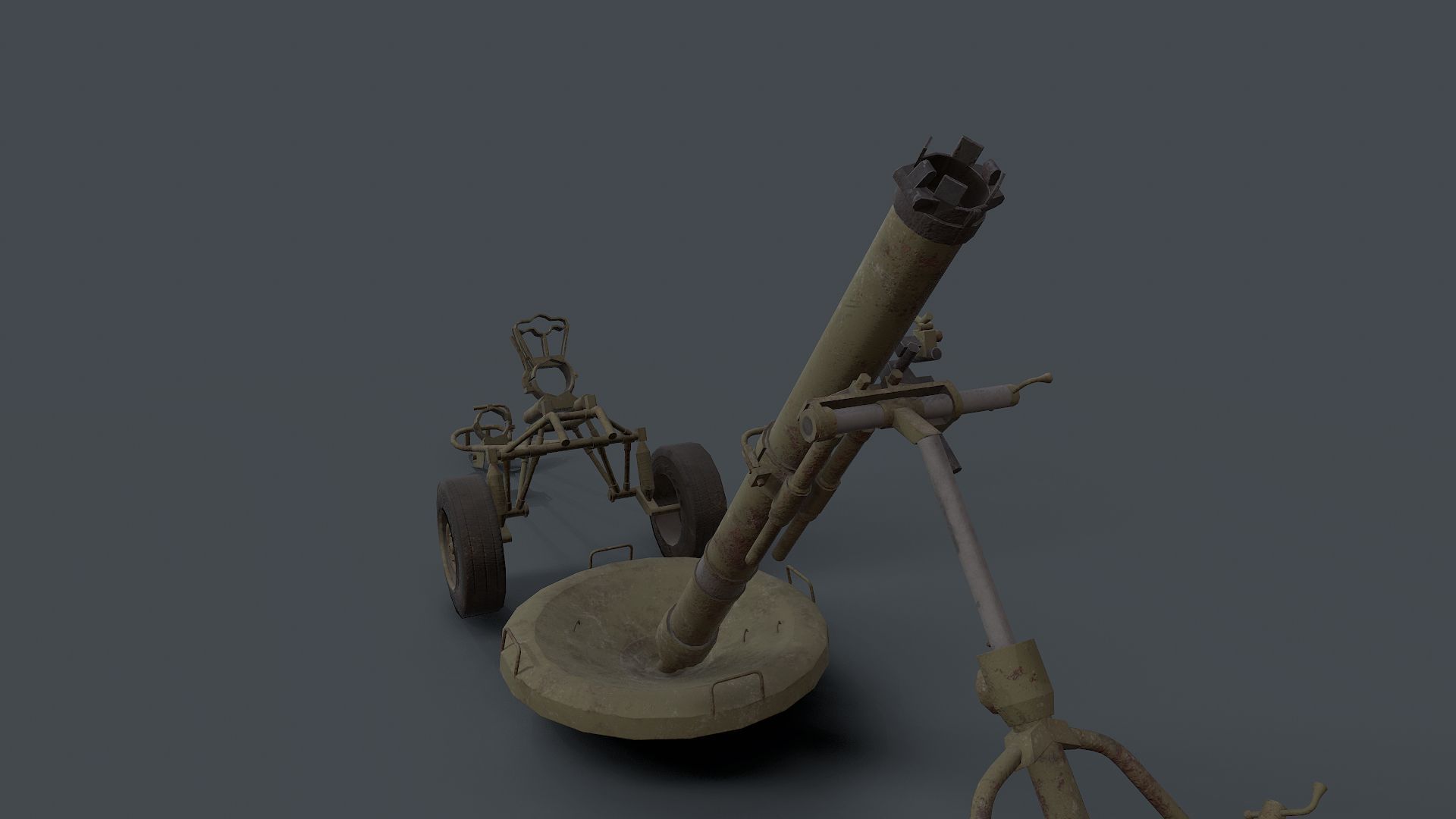 3D model 2S12 Sani 120mm Mortar VR / AR / low-poly | CGTrader