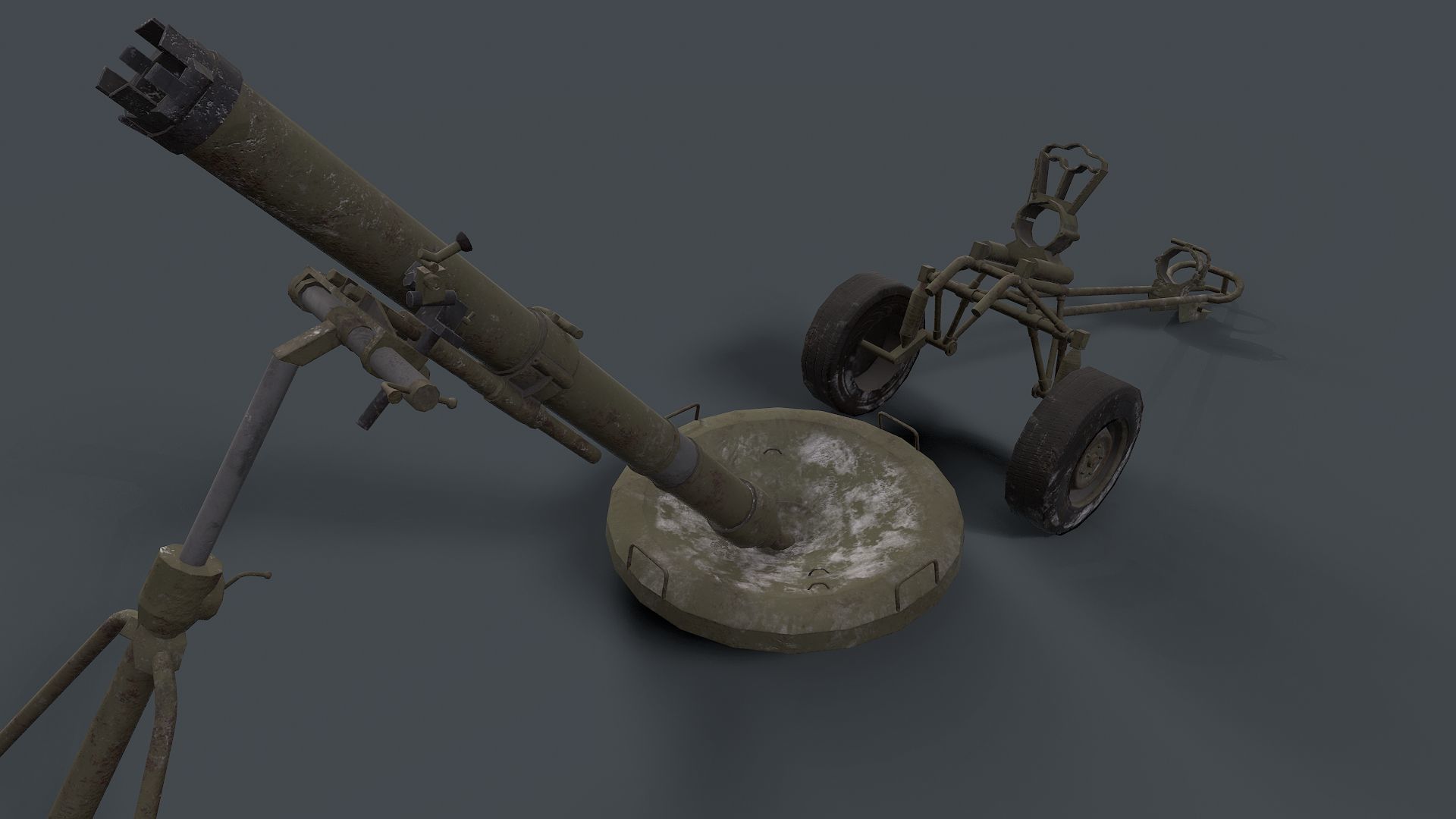 3D model 2S12 Sani 120mm Mortar VR / AR / low-poly | CGTrader