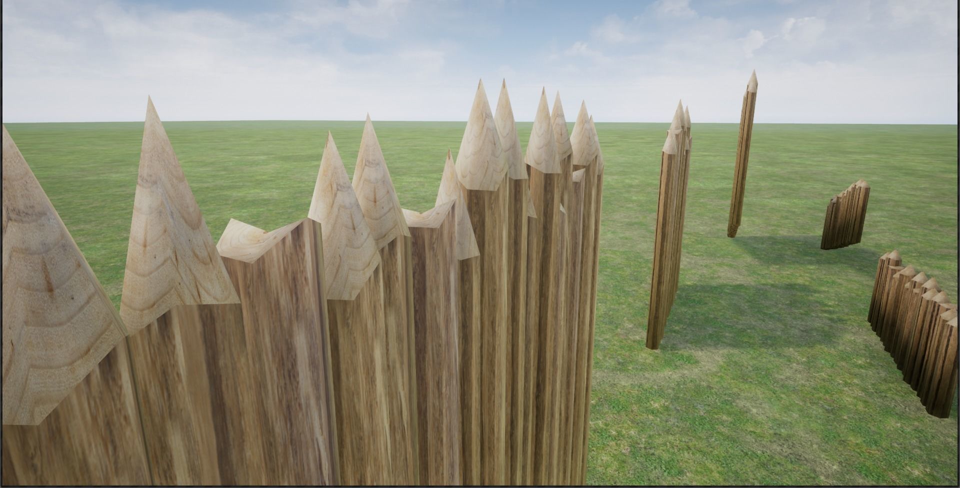3D model Spiky Wooden Wall And Fence VR / AR / low-poly | CGTrader