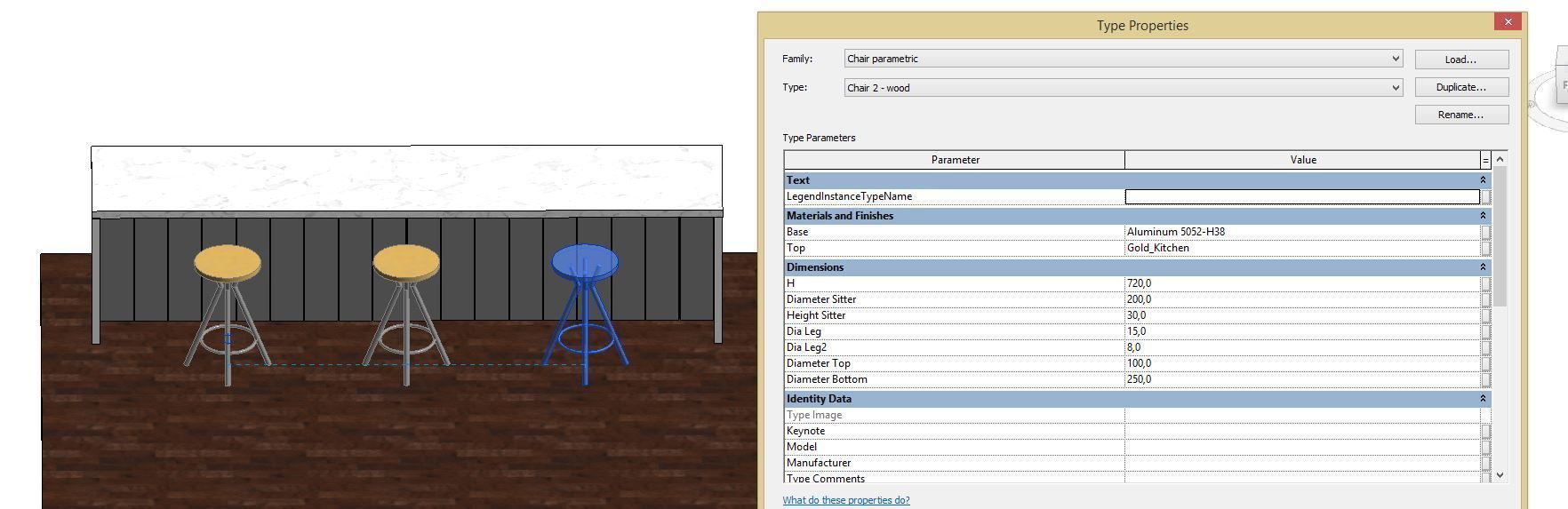 Bar chair - Full parametric Revit Family free 3D model | CGTrader