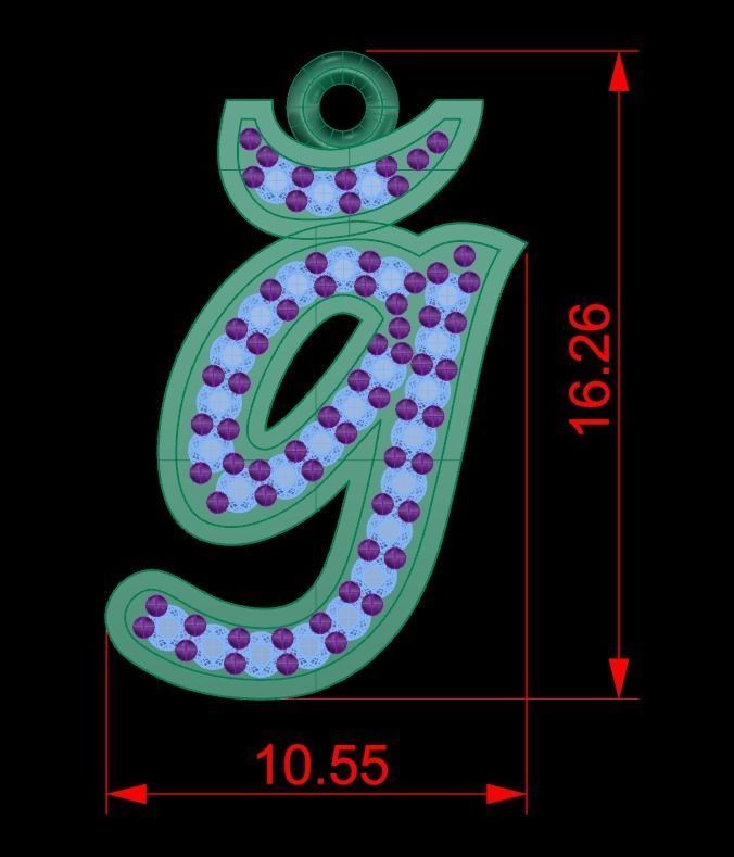 Alphabets Small Letter Pendants - 32 Letters 3D model 3D printable ...