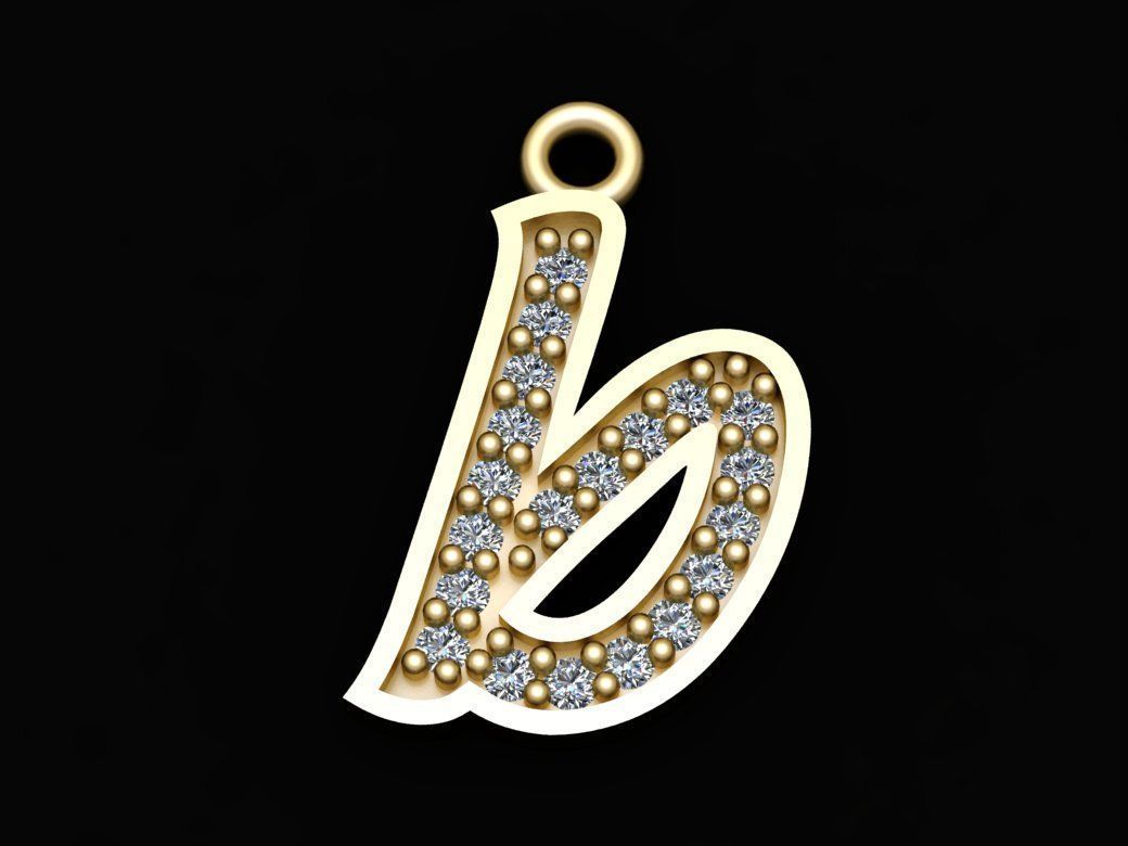 Alphabets Small Letter Pendants - 32 Letters 3D model 3D printable ...
