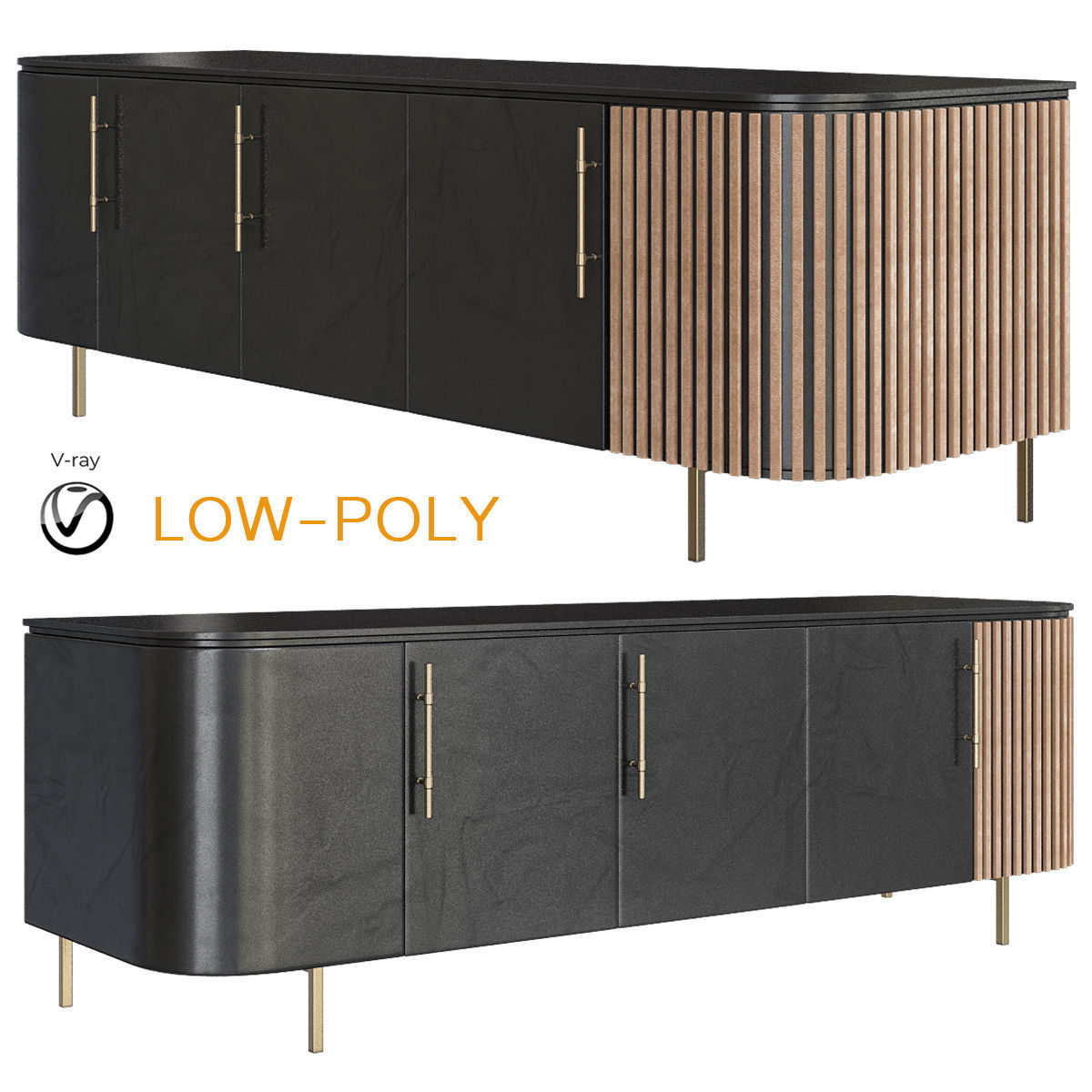 3D model PLISSE Sideboard Plisse Collection By BAXTER 3d model VR / AR ...