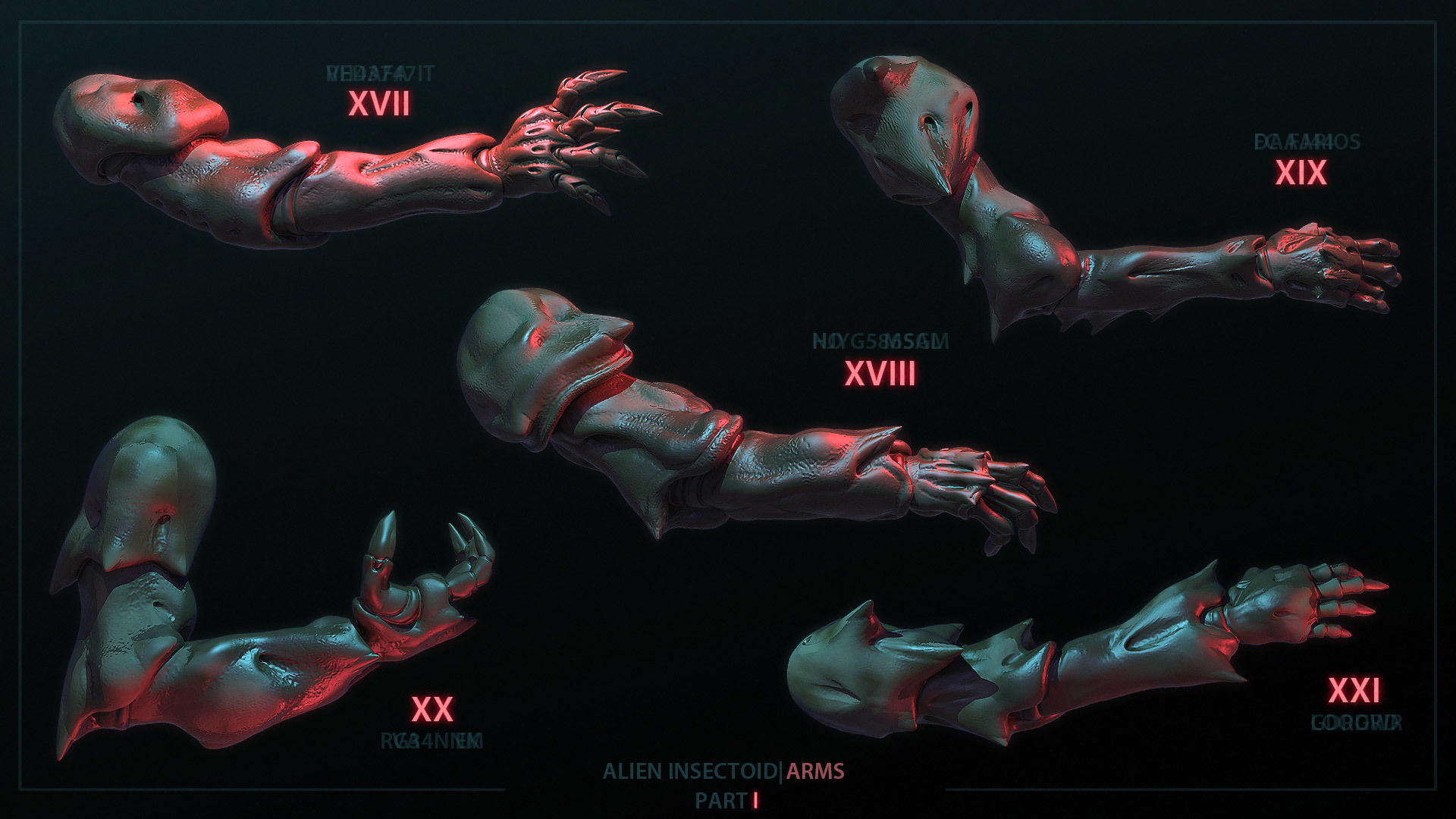 Alien Insectoid Arms - 30 IMM Brush - Part I 3D model | CGTrader