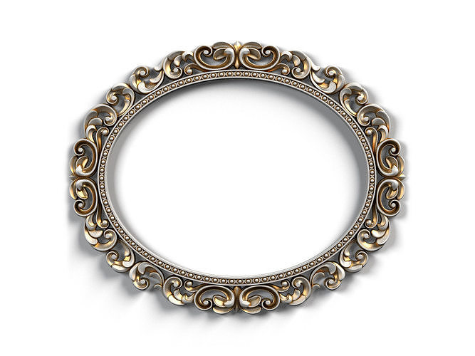 Frame0001 round wooden frame 3D model | CGTrader