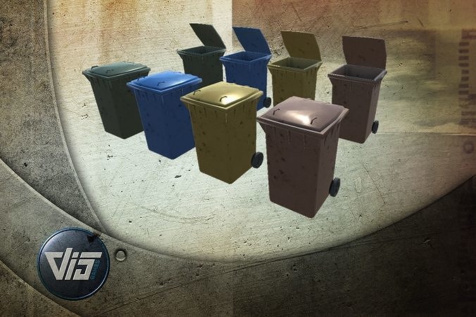 3D model Trashcans - PBR trash bins for gta san andreas VR / AR / low-poly | CGTrader