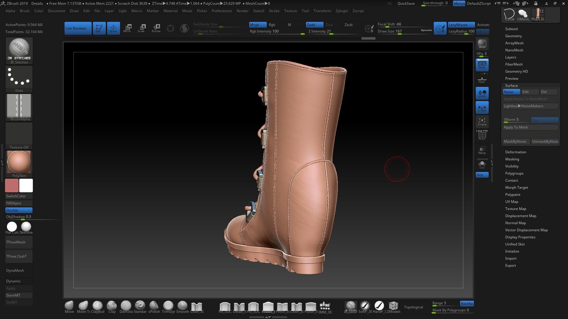 Boots Stylized Base Mesh in ZBrush 2019 3D model | CGTrader