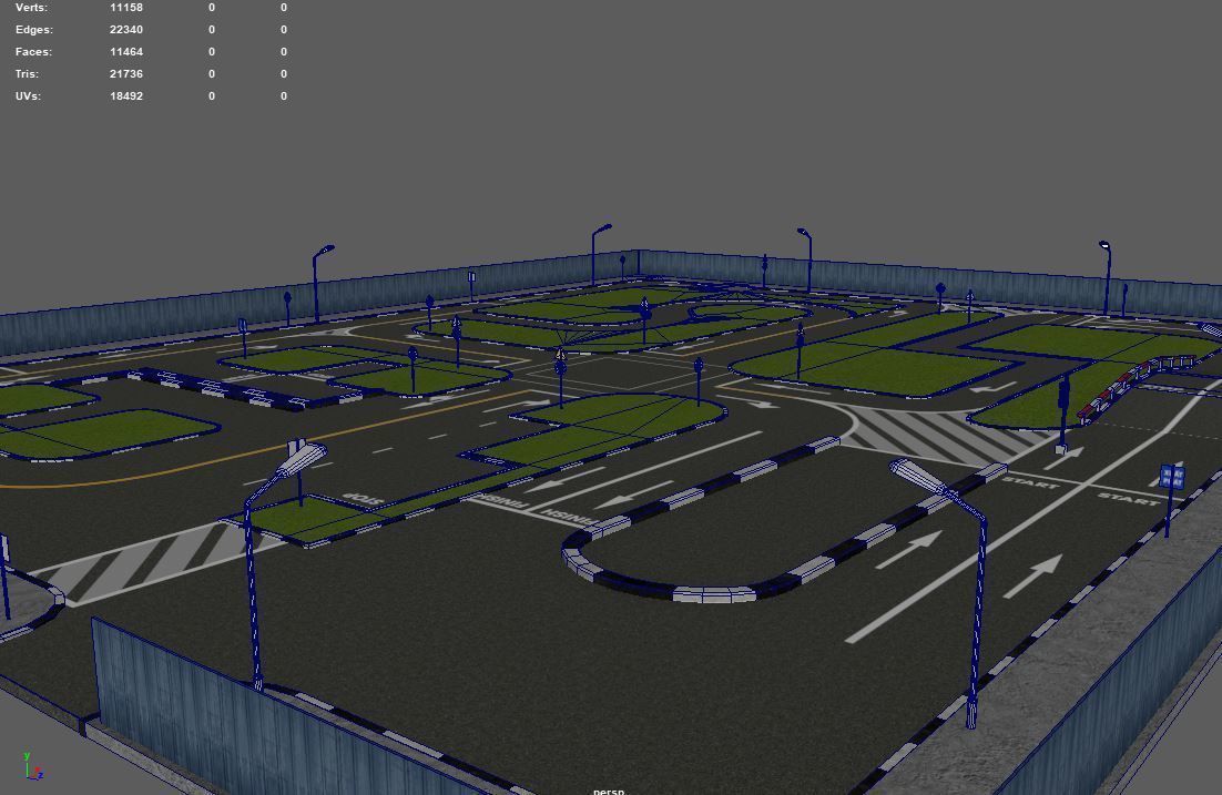 3D model Car Driving License Test Track Model VR / AR / low-poly | CGTrader