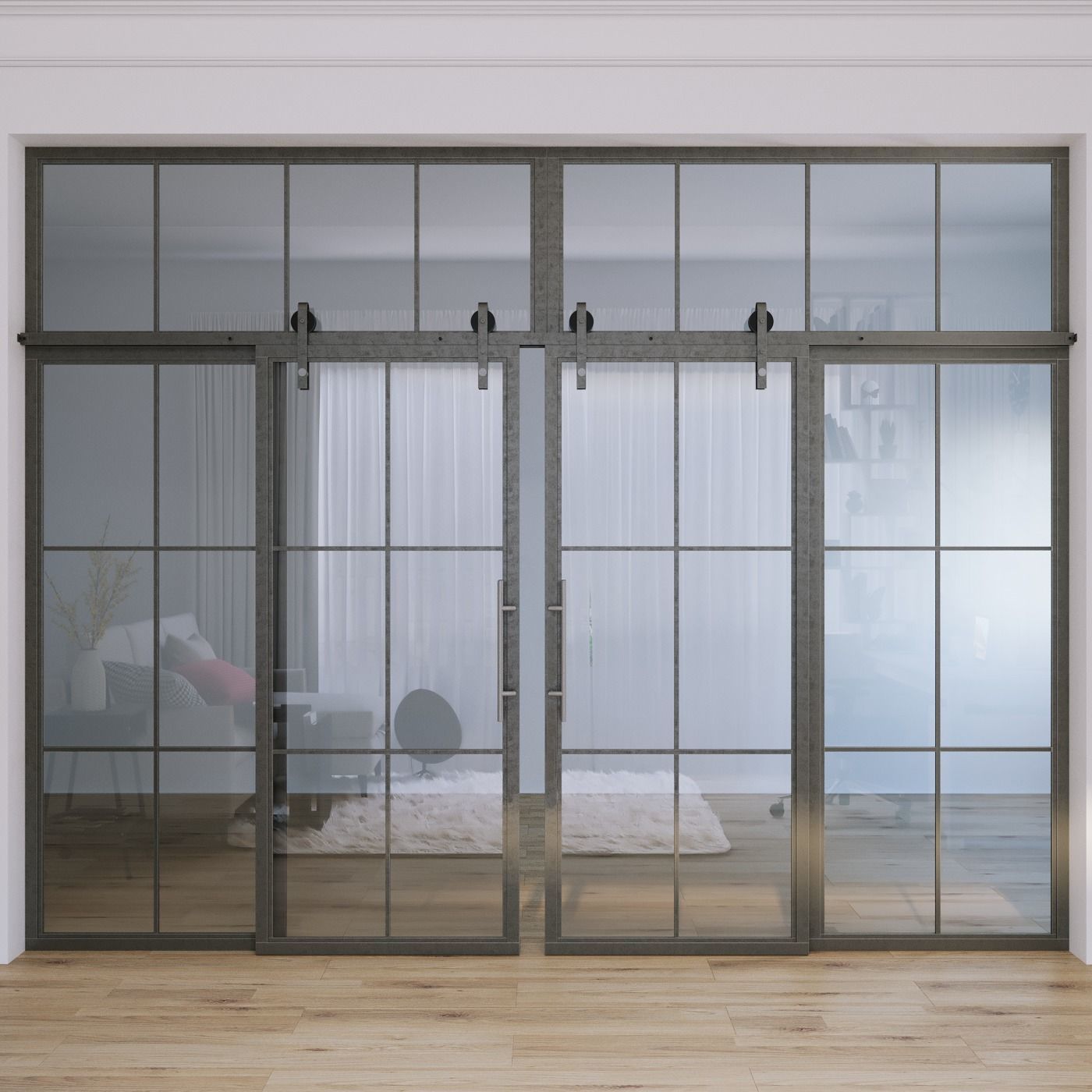 Glass partition doors 3D model | CGTrader