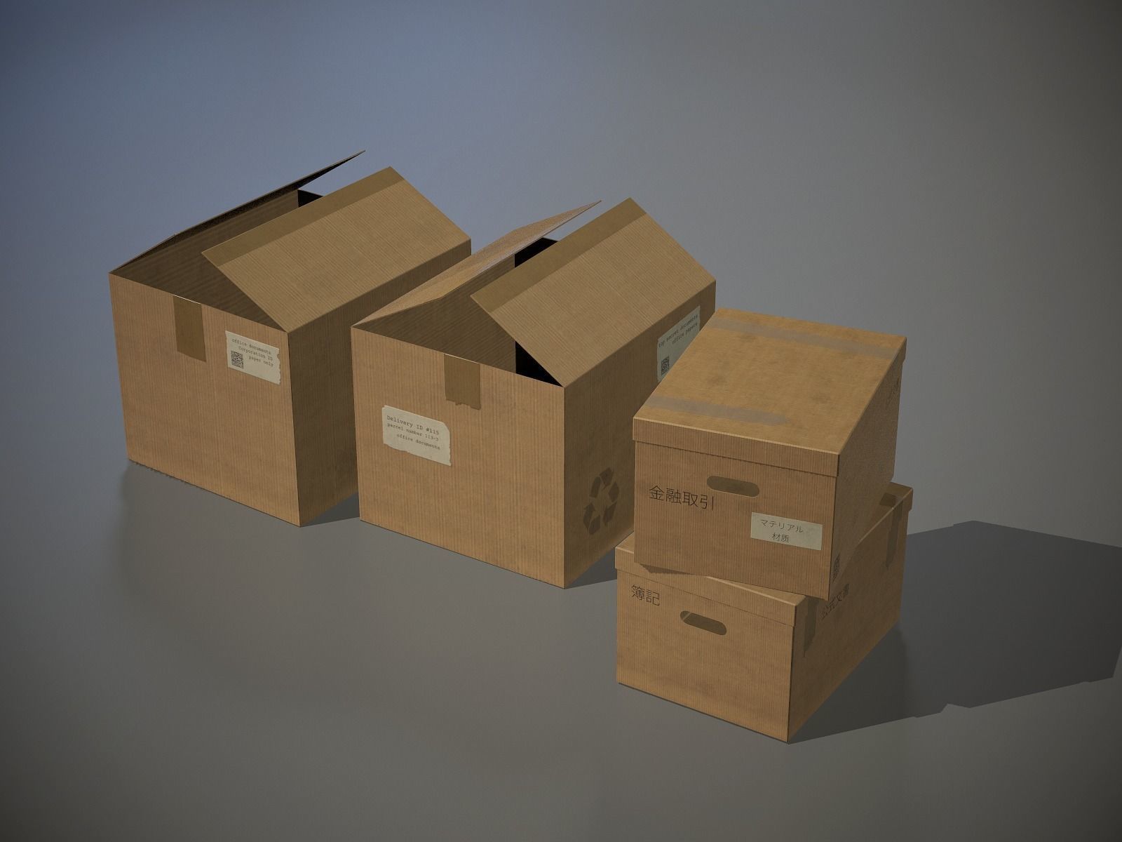 3D model Cardboard Boxes PBR VR / AR / low-poly | CGTrader