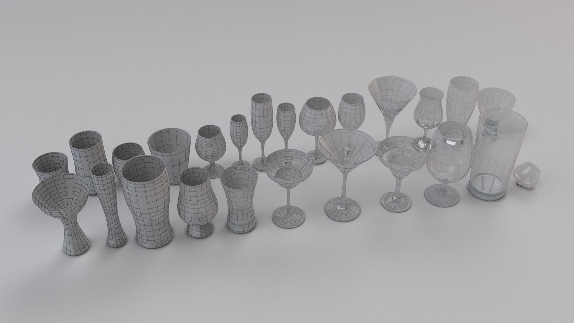 Set Collection of Glass free 3D model | CGTrader