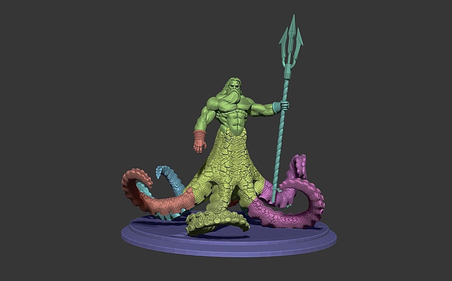 Poseidon 3D model 3D printable | CGTrader
