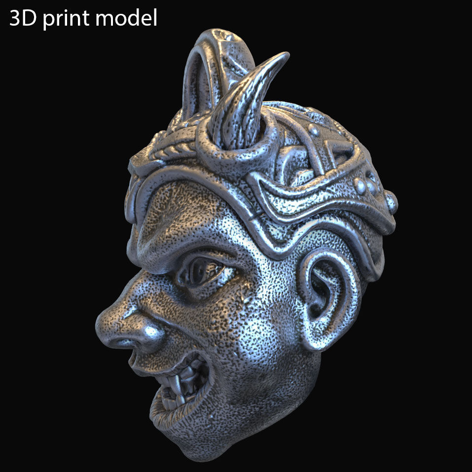 skull pendant jewelry Demon vol2 3D model 3D printable | CGTrader