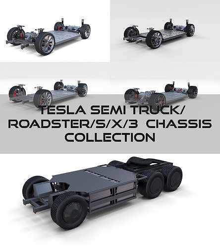 Tesla Chassis Pack Semi Roadster Model S X 3 3D model | CGTrader