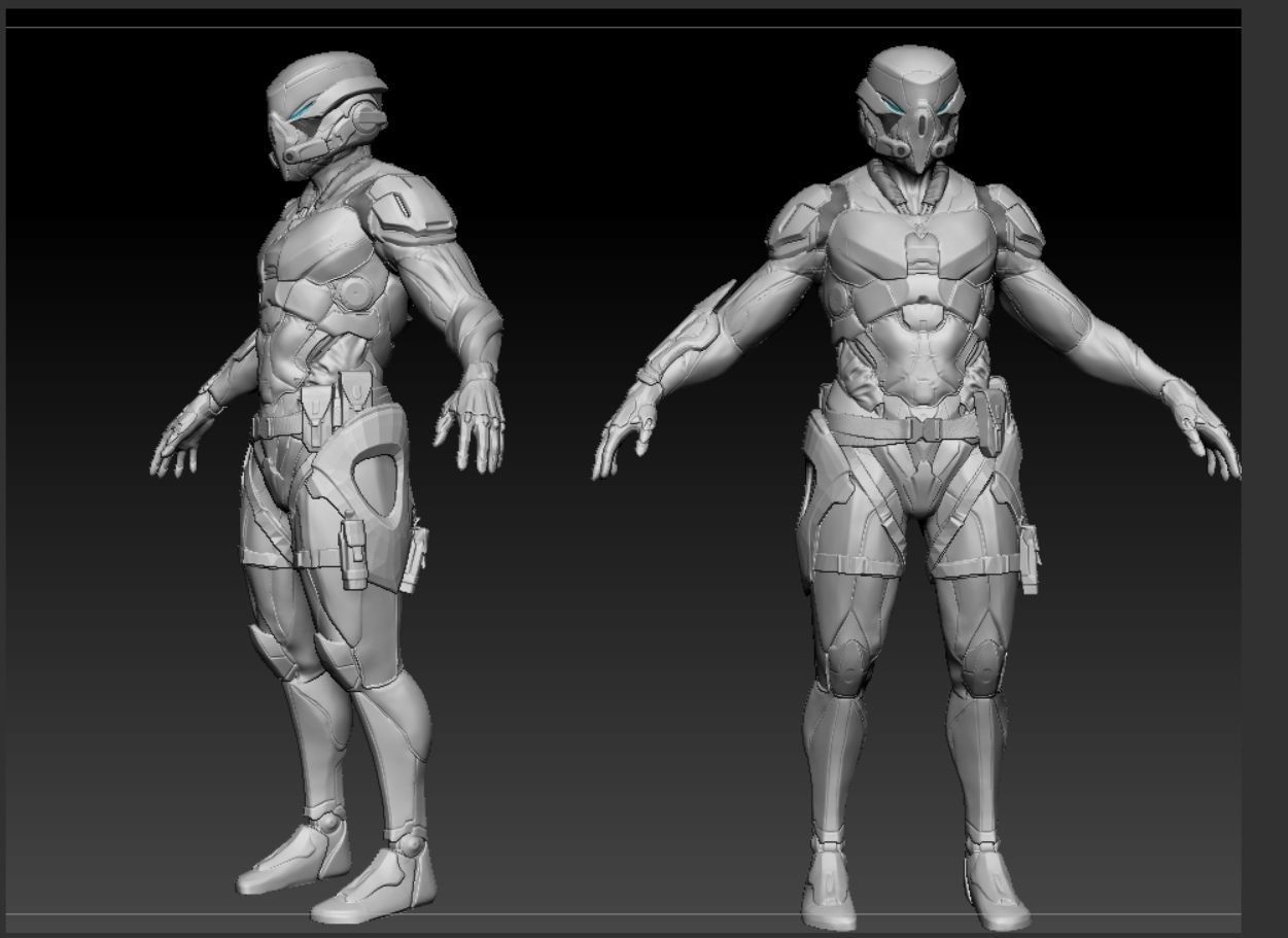 Robot soldier High-poly model 3D model | CGTrader