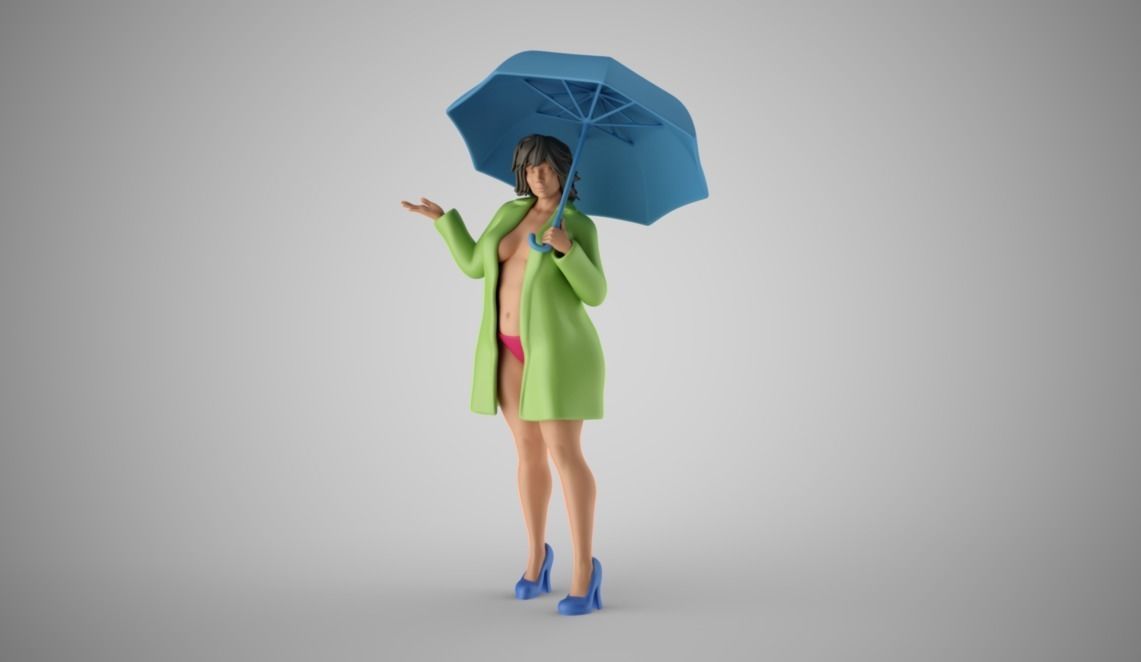 Woman in the Rain 3D model 3D printable | CGTrader