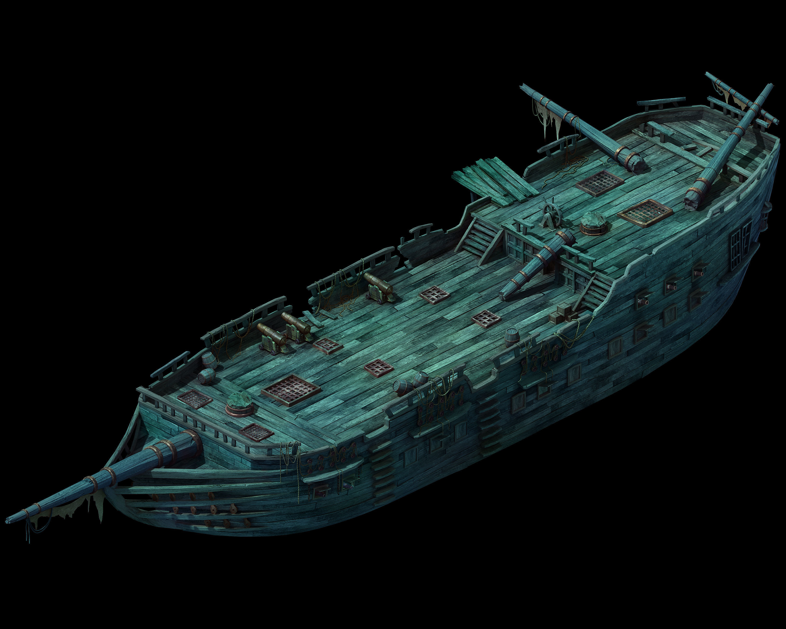 Game Seabed wreckage - wreck wreckage 06 3D model | CGTrader