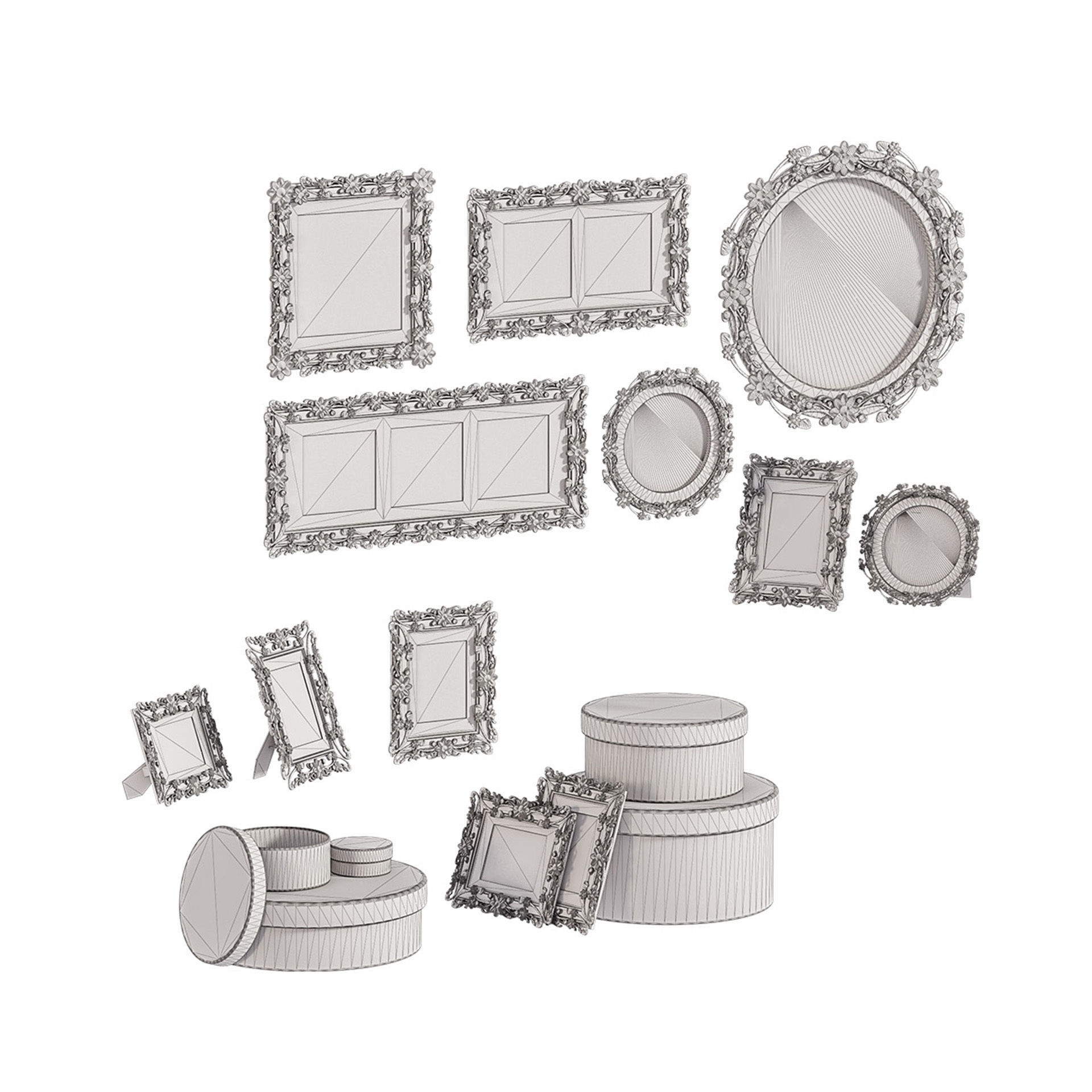 L3DV05G05 - photo frames boxes set 3D model | CGTrader