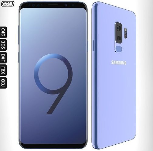 Samsung Galaxy S9 Plus Ocean Blue 3D model | CGTrader