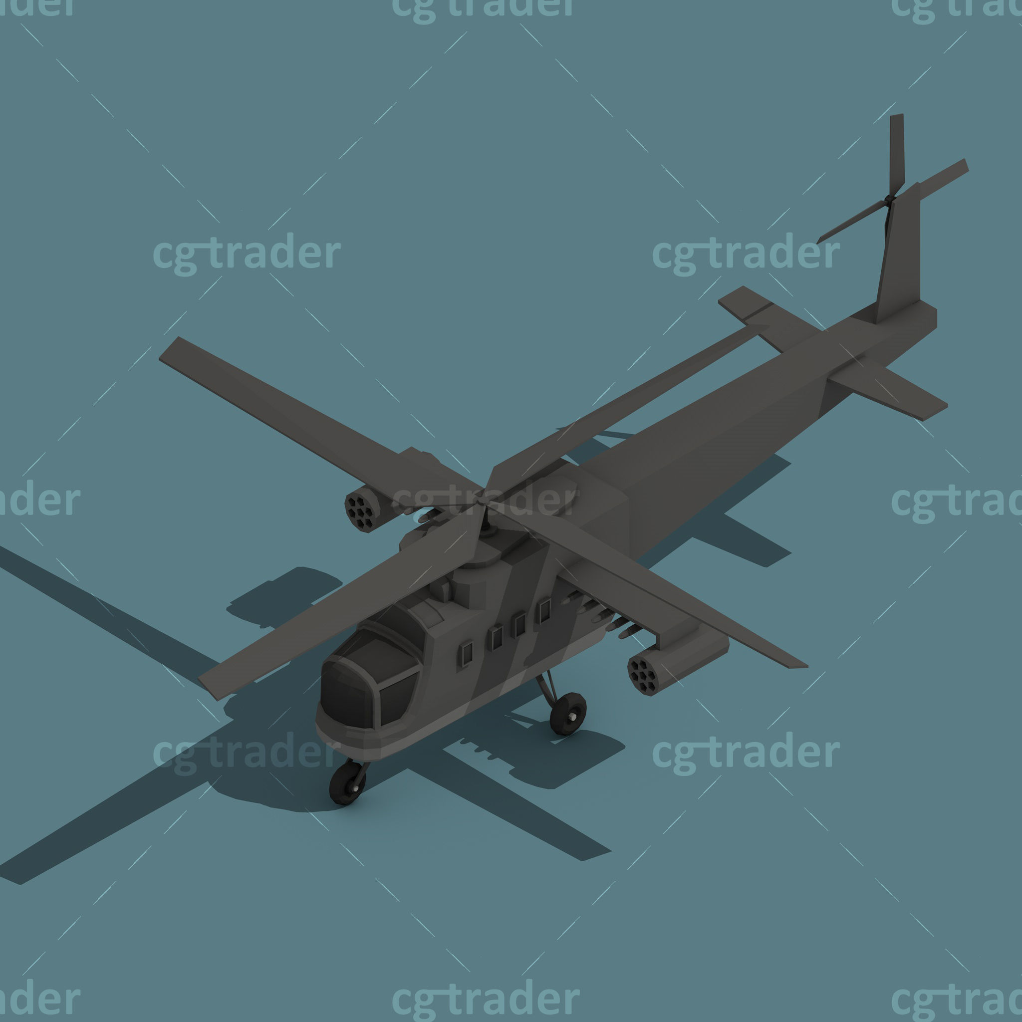 3D model Low Poly Military Air Force Isometric Icon VR / AR / low-poly ...