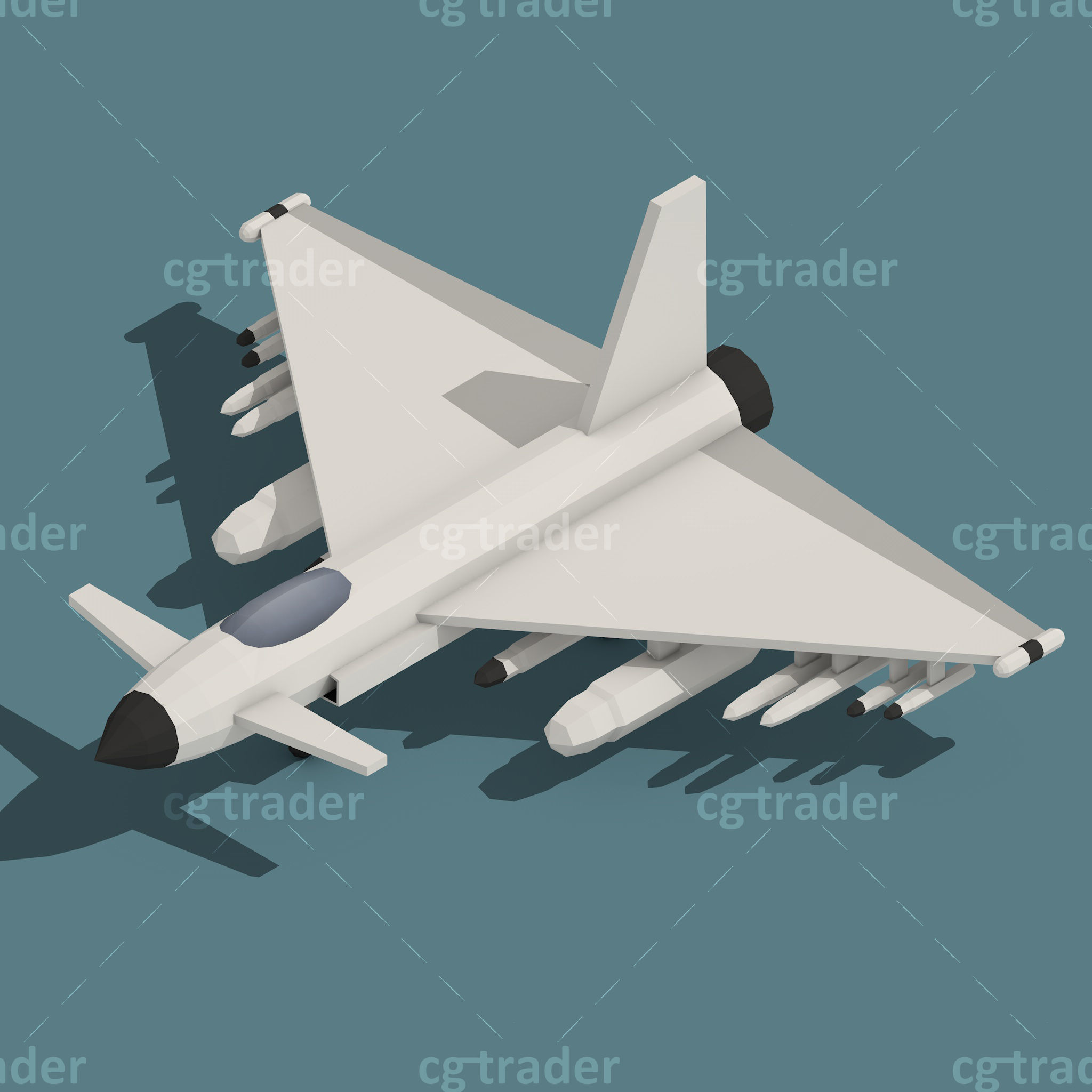 3D model Low Poly Military Air Force Isometric Icon VR / AR / low-poly ...