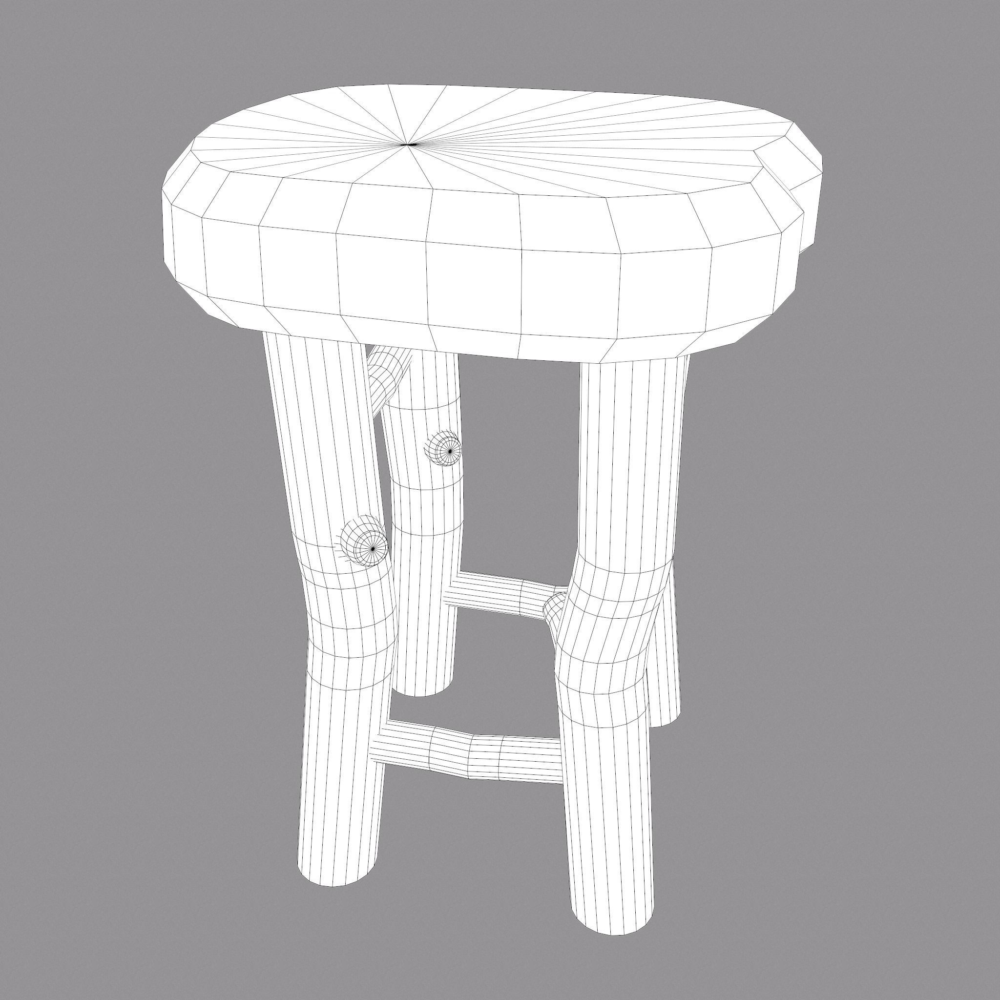 3D model Medieval Wooden Bar Stool VR / AR / low-poly | CGTrader