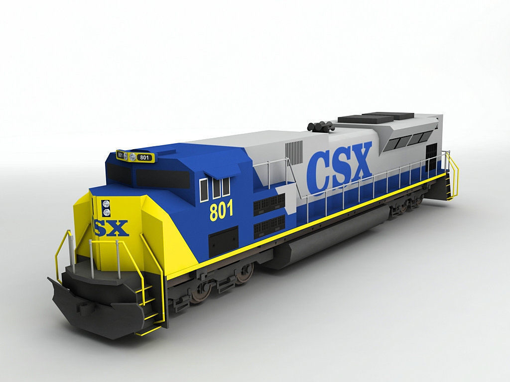 3D model SD70 ACe Locomotive Train CSX VR / AR / low-poly | CGTrader