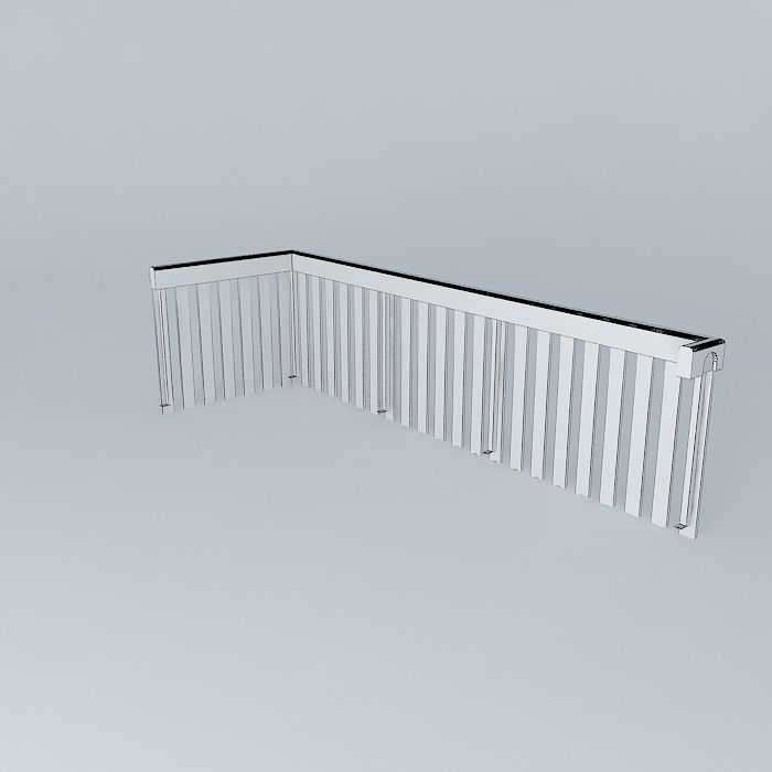 Wooden railing free 3D model | CGTrader