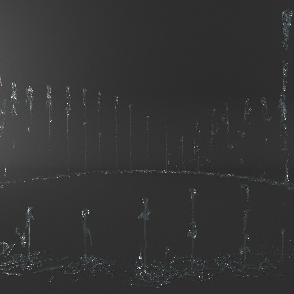 Realistic Water Jet Exterior Fountains Animation 3D model animated ...