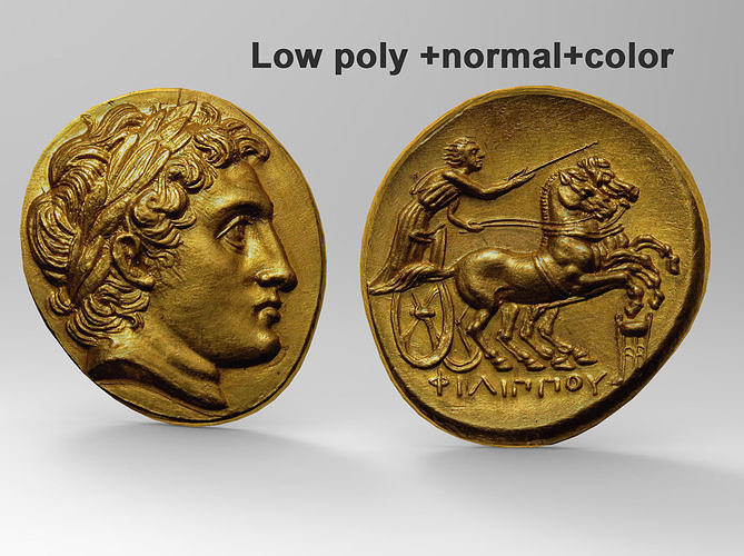 Ancient coin High poly Mid poly and Low poly 3D model | CGTrader